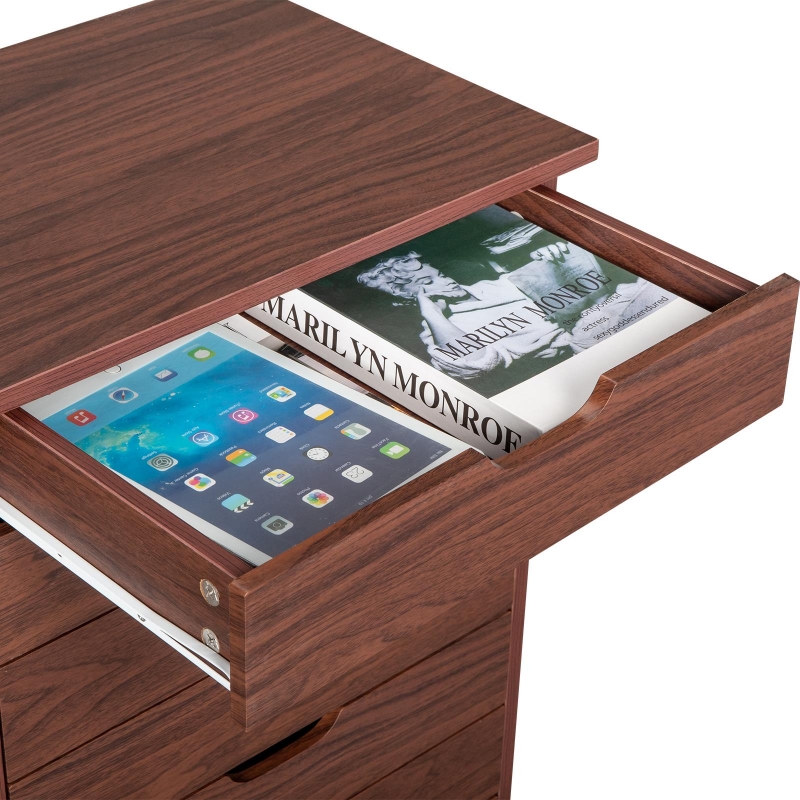 Ktaxon File Cabinet, 7 Drawers Filing Cabinet, Wood Rolling Cabinet ...