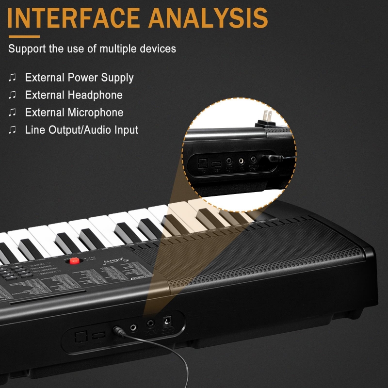 Glarry 61 Key Portable Keyboard Piano with Stand - ktaxon