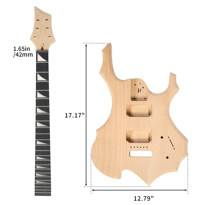 Ktaxon DIY 6 String Electric Guitar Kits Flame Shaped Style with ...