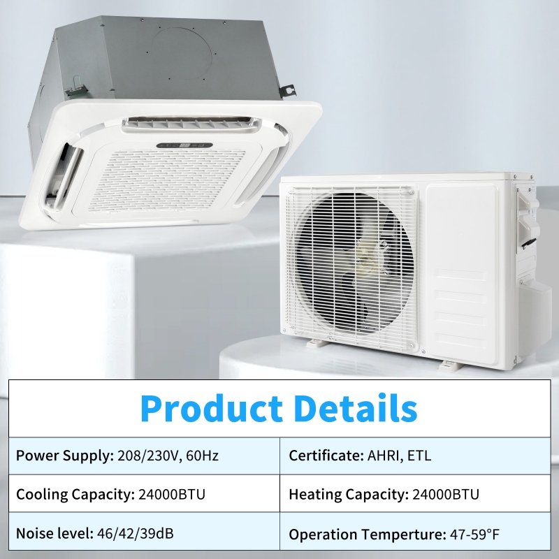Ktaxon 12000 BTU Smart WIFI Ceiling Cassette Ductless Mini Split AC ...