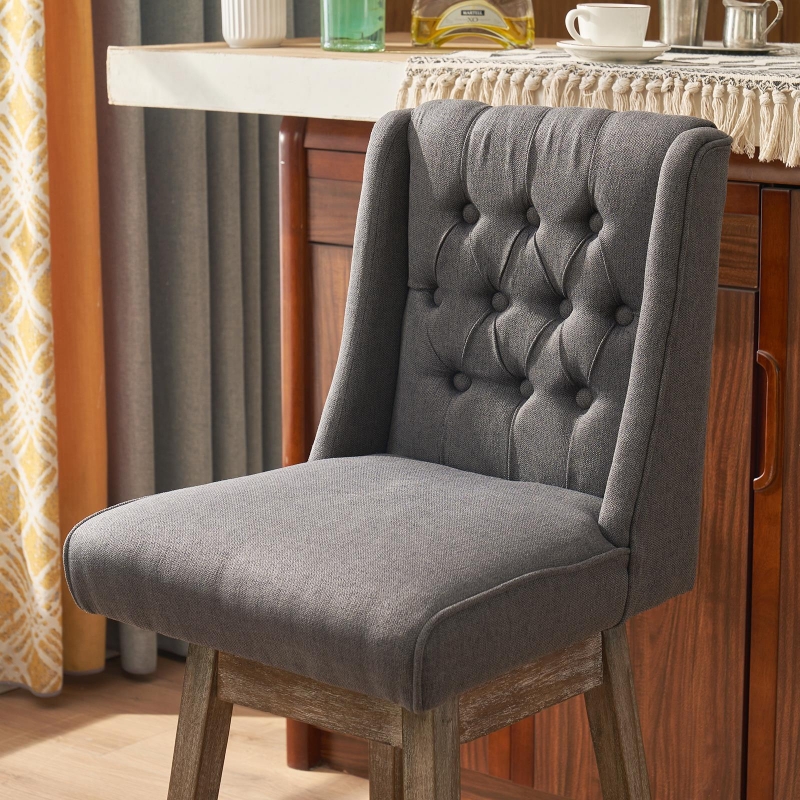 Ktaxon Modern Bar Stools Set of 2, 360 Degree Swivel Bar Chairs ...