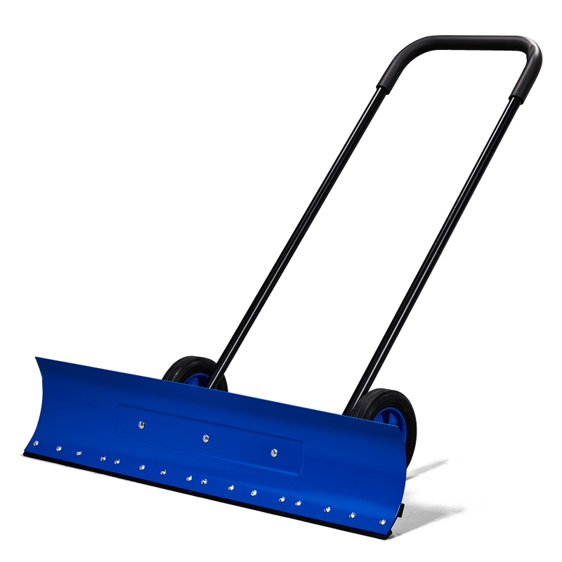 Ktaxon Snow Pusher with Wheels Heavy Duty Snow Plow,Snow Shove ...
