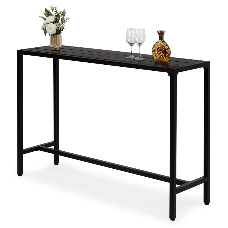 Ktaxon 55" Outdoor Bar Table with Adjustable Feet, Rectangle Narrow ...