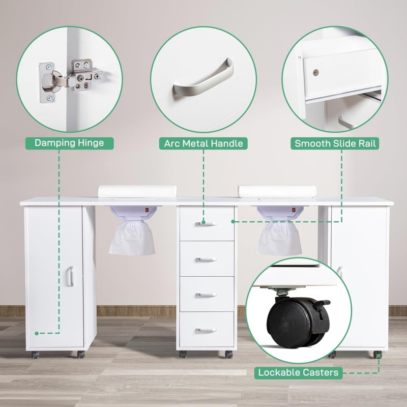 manicure table dimensions