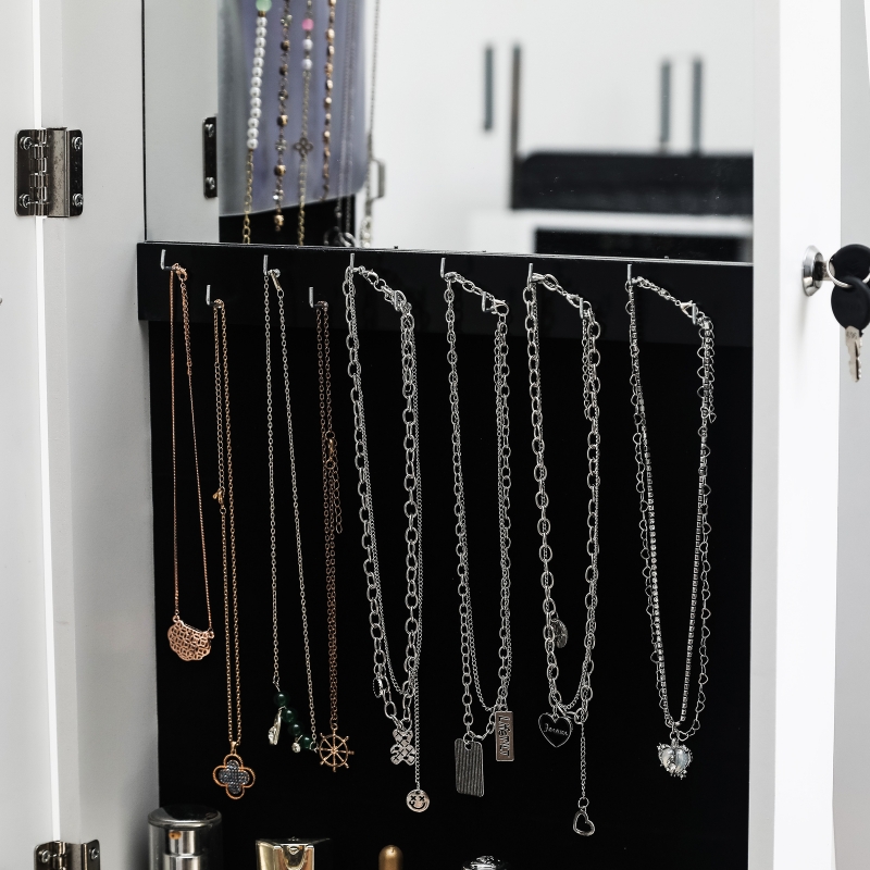 Ktaxon 360° Swivel Lockable Jewelry Cabinet, Jewelry Armoire Standing ...