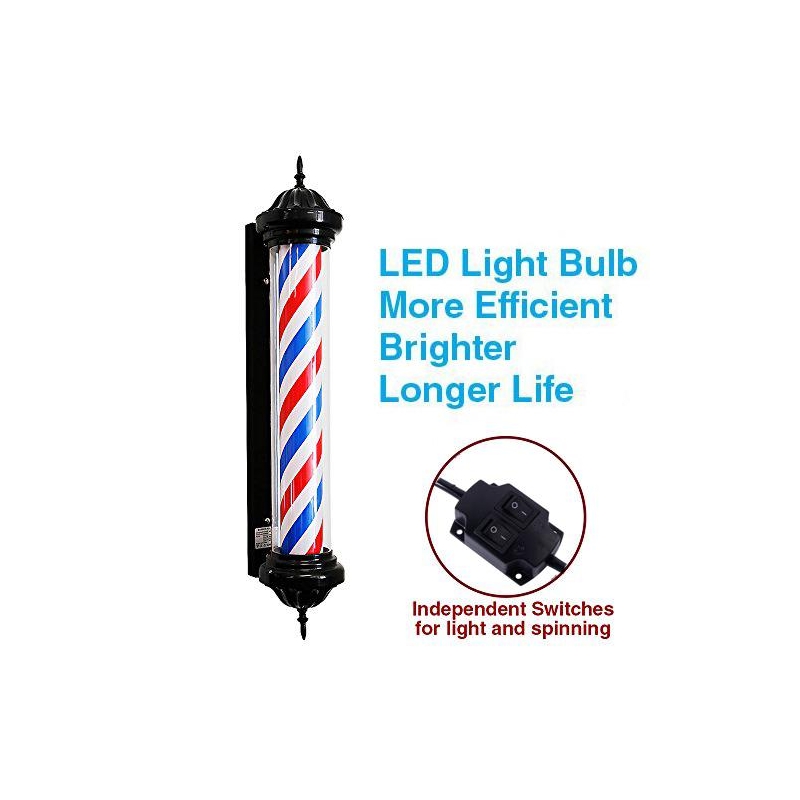 Ktaxon 28" LED Barber Pole Light Classic Style,Hair Salon Barber Shop ...