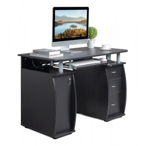 Ktaxon Computer Desk with keyboard Shelf, Home Office Desk Workstation ...