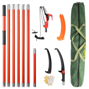 Ktaxon 24ft Pole Saw Pruner, Extendable Tree Trimmer 6.5-24ft, Steel ...