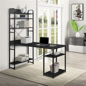 Ktaxon Home Office computer desk Metal frame and MDF board/5 tier open ...