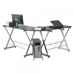 Ktaxon L-Shaped Desk, Corner Computer Desk PC Latop Study Table ...