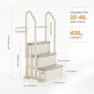 Ktaxon Pool Ladder Swimming pool escalator with Handrails, Heavy-Duty ...