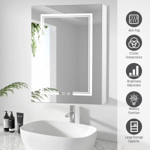 Ktaxon 20'' x28'' Bathroom LED Mirror Medicine Cabinet with Lights ...